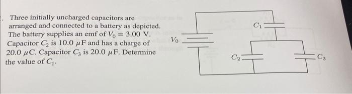 Solved Three initially uncharged capacitors are arranged and | Chegg.com