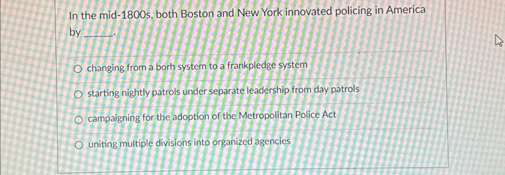 Solved In the mid-1800s, ﻿both Boston and New York innovated | Chegg.com