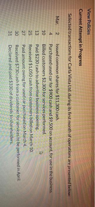 Solved View Policies Current Attempt in Progress Selected | Chegg.com