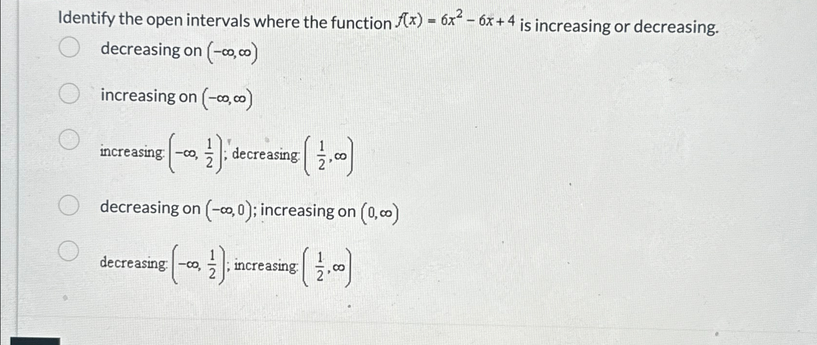 Solved Identify the open intervals where the function | Chegg.com
