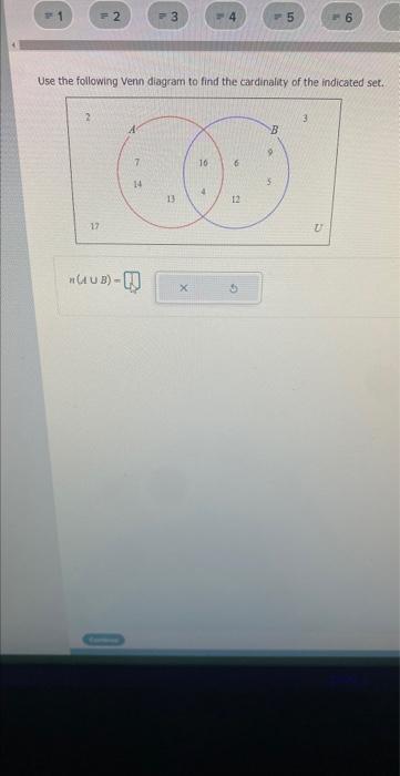 Solved Use the following Venn diagram to find the | Chegg.com