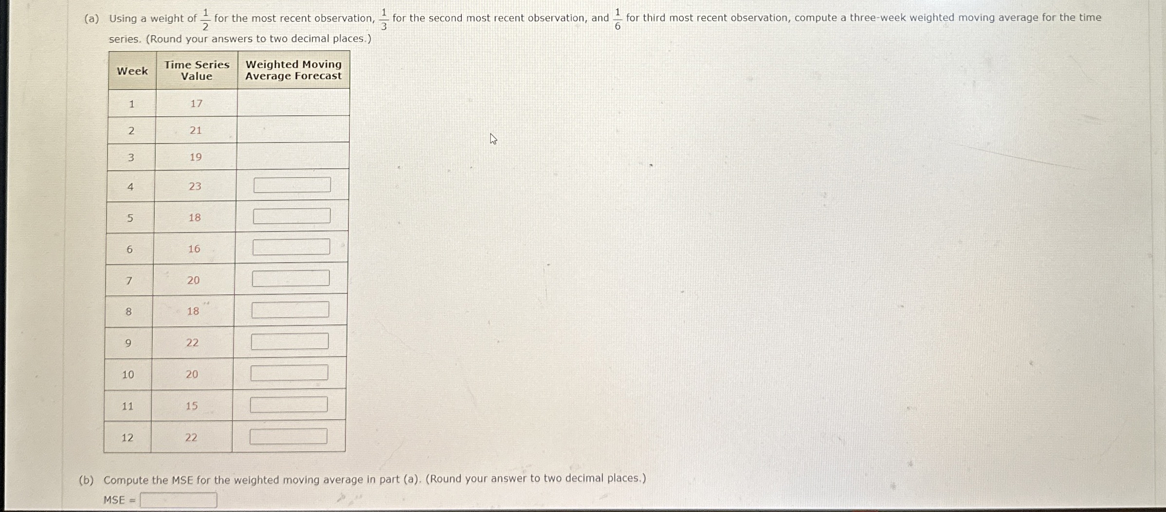 Solved Please help! Im supposed to use Excel to forecast the | Chegg.com