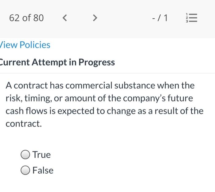 Solved 62 of 80 ( - 71 WN TIL View Policies Current Attempt | Chegg.com