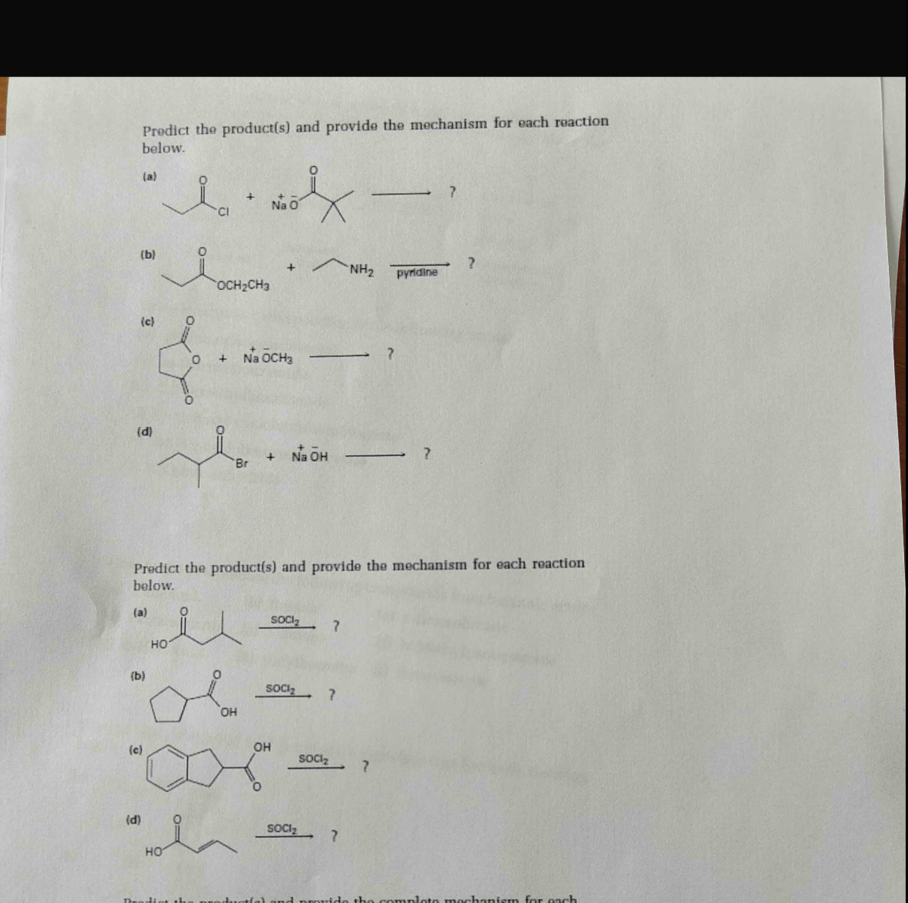 Predict the product(s) ﻿and provide the mechanism for | Chegg.com