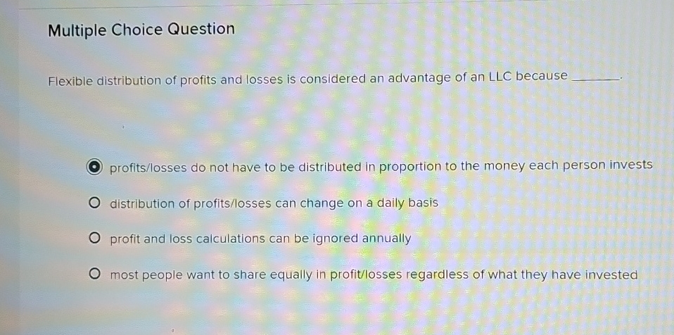 Solved Multiple Choice QuestionFlexible distribution of | Chegg.com