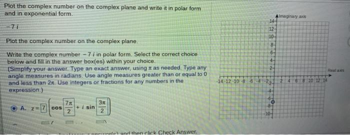 Solved 3. Plot the complex number on the complex plane and | Chegg.com