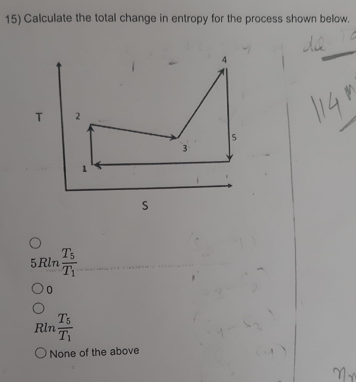 Solved Calculate the total change in entropy for the process | Chegg.com