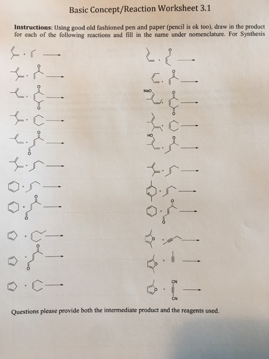 Solved Basic Concept/Reaction Worksheet 3.1 Instructions: | Chegg.com