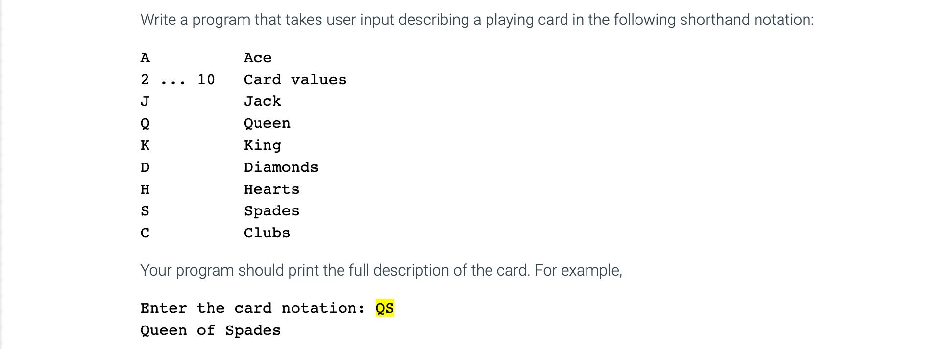 Solved Write A Program That Takes User Input Describing A