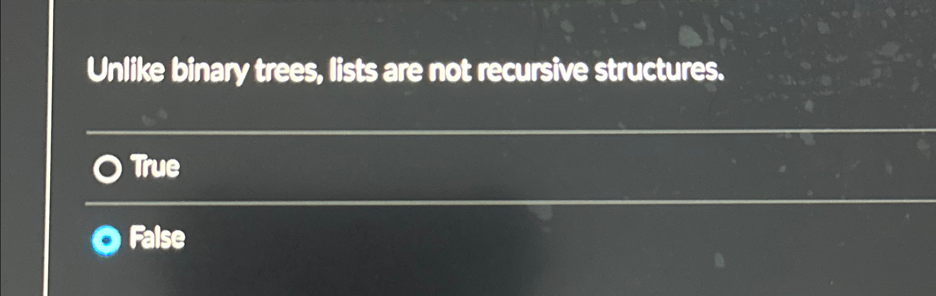Solved Unllke binary trees, lists are not recursive | Chegg.com