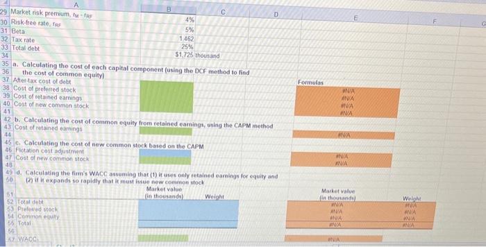 Solved Excel Activity: Calculating the WACC Here is the | Chegg.com