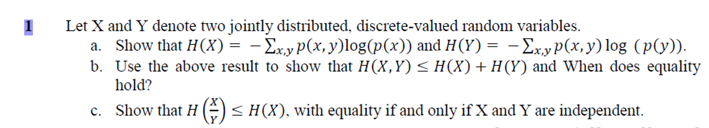 1, ﻿Let x ﻿and Y ﻿denote two jointly distributed, | Chegg.com