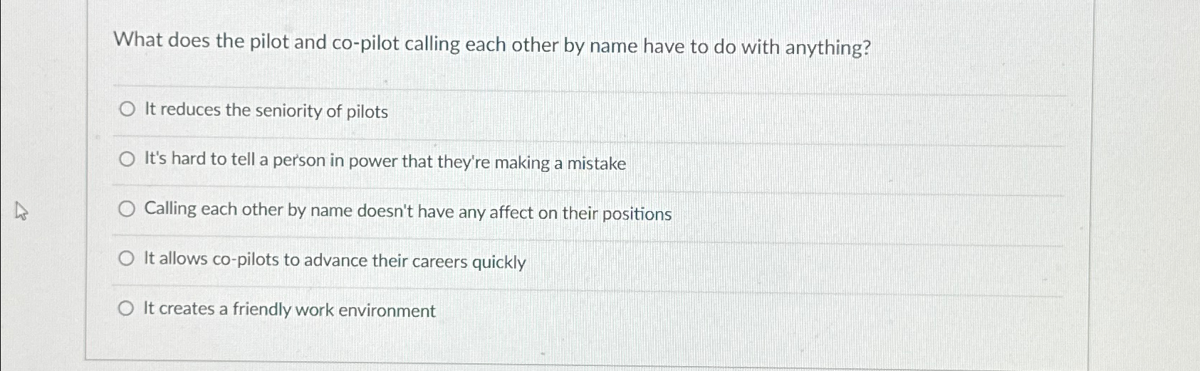 Solved What does the pilot and co-pilot calling each other | Chegg.com