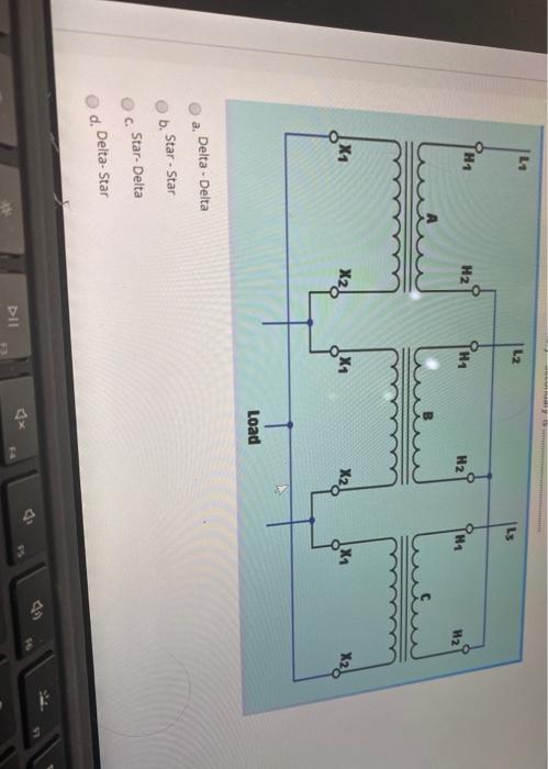 Solved L1 L2 91 H2 H1 H2 H1 12 X1 X2 X1 X2 Load Delta - | Chegg.com