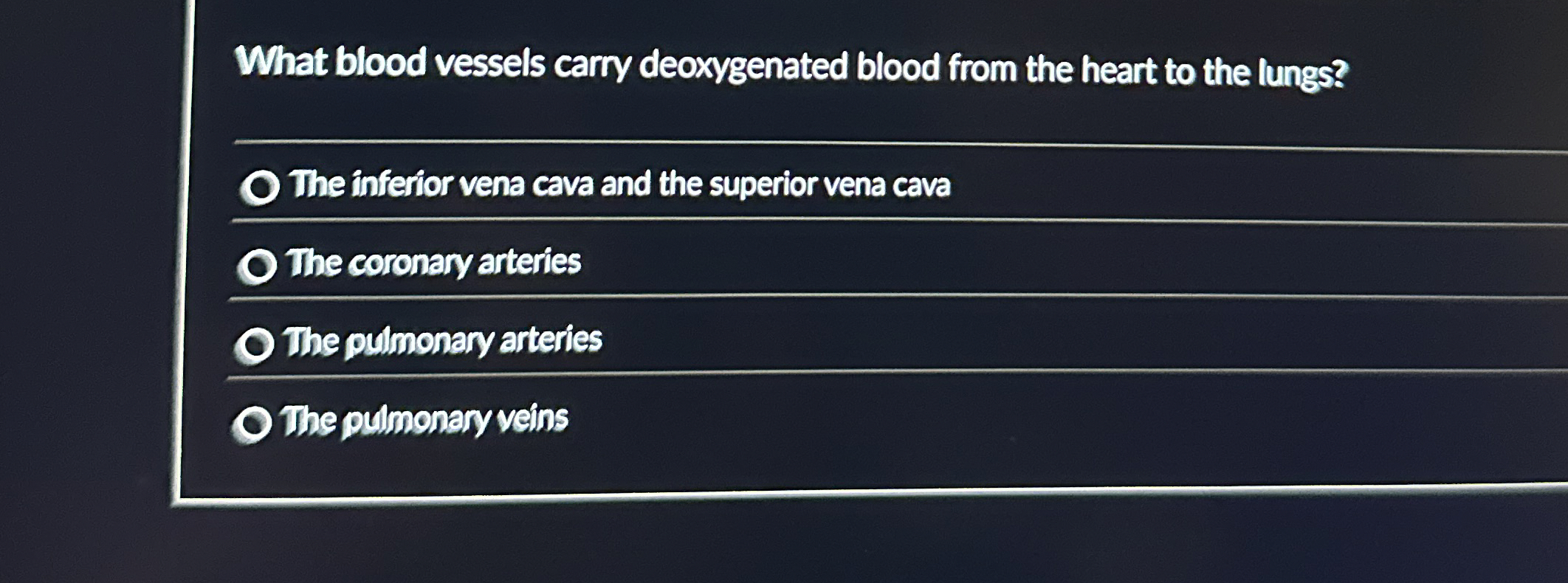 Solved What blood vessels carry deoxygenated blood from the | Chegg.com
