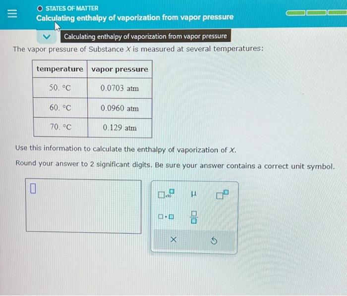 Solved O STATES OF MATTER Calculating enthalpy of | Chegg.com