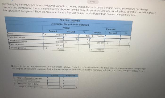 Solved 6 Problem 4-27 Changes in Cost Structure; Break-Even | Chegg.com