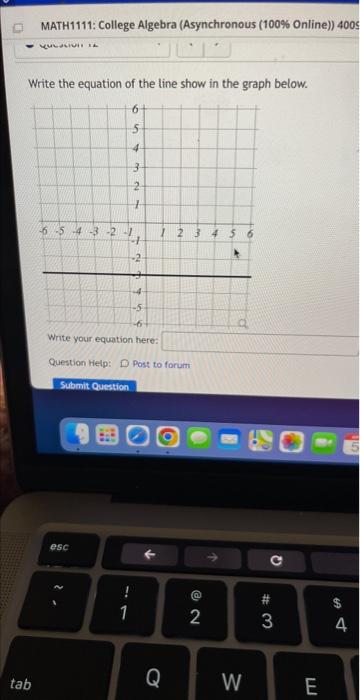 Solved Write the equation of the line show in the graph | Chegg.com