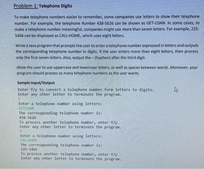Solved Problem 1: Telephone Digits To make telephone numbers | Chegg.com