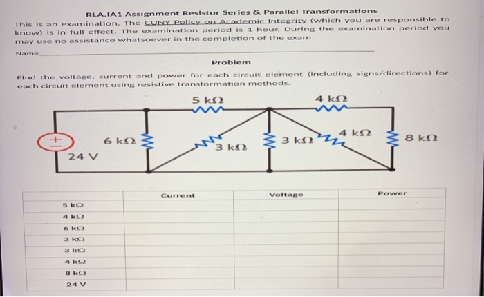 Solved RLAIA1 Assignment Resistor Series & Parallel | Chegg.com