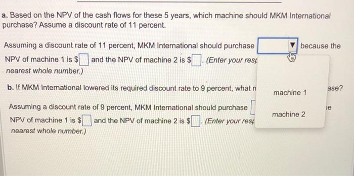 Solved MKM International is seeking to purchase a new CNC | Chegg.com