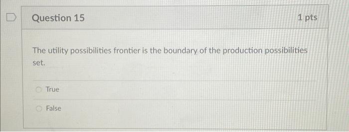 Solved The utility possibilities frontier is the boundary of | Chegg.com