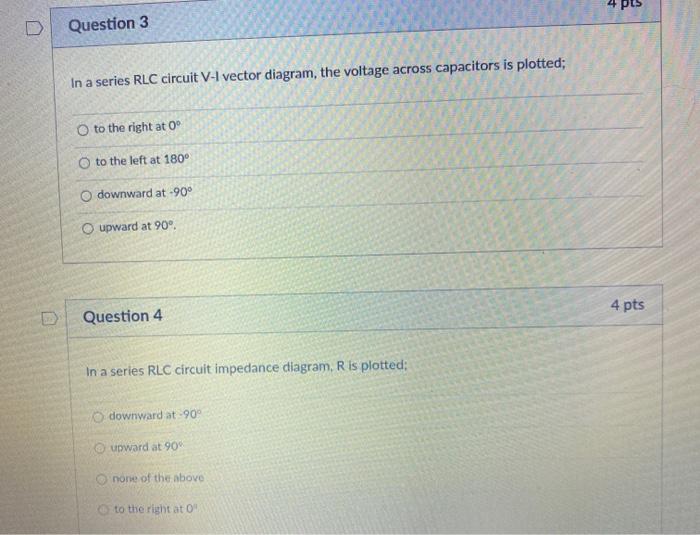 Solved 4 pts D Question 1 The true power of an RLC circuit | Chegg.com