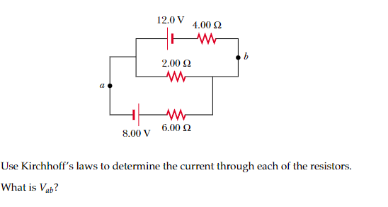 Solved Use Kirchhoff's laws to determine the current through | Chegg.com