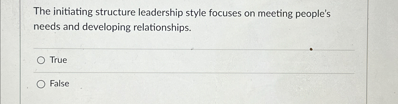 Solved The initiating structure leadership style focuses on | Chegg.com