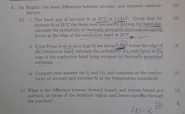 Solved (a) ﻿Explain the main differences between intrinsic, | Chegg.com