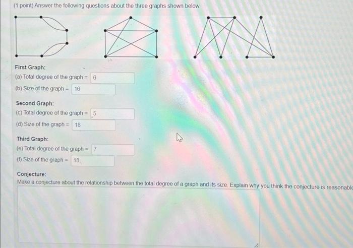 Solved (1 point) Answer the following questions about the | Chegg.com