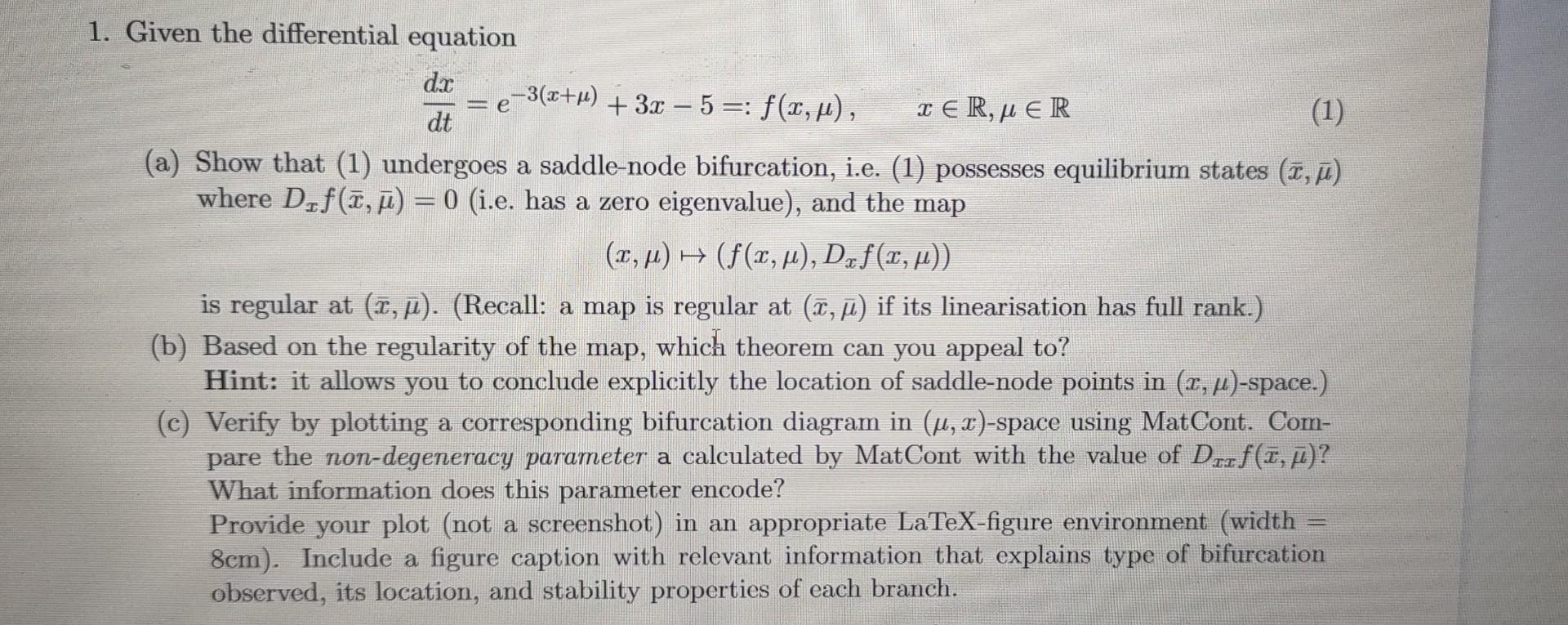 Solved 1. Given the differential equation | Chegg.com