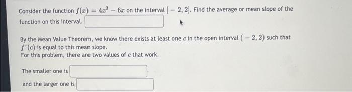 Solved Consider the function f(x)=4x3−6x on the interval | Chegg.com