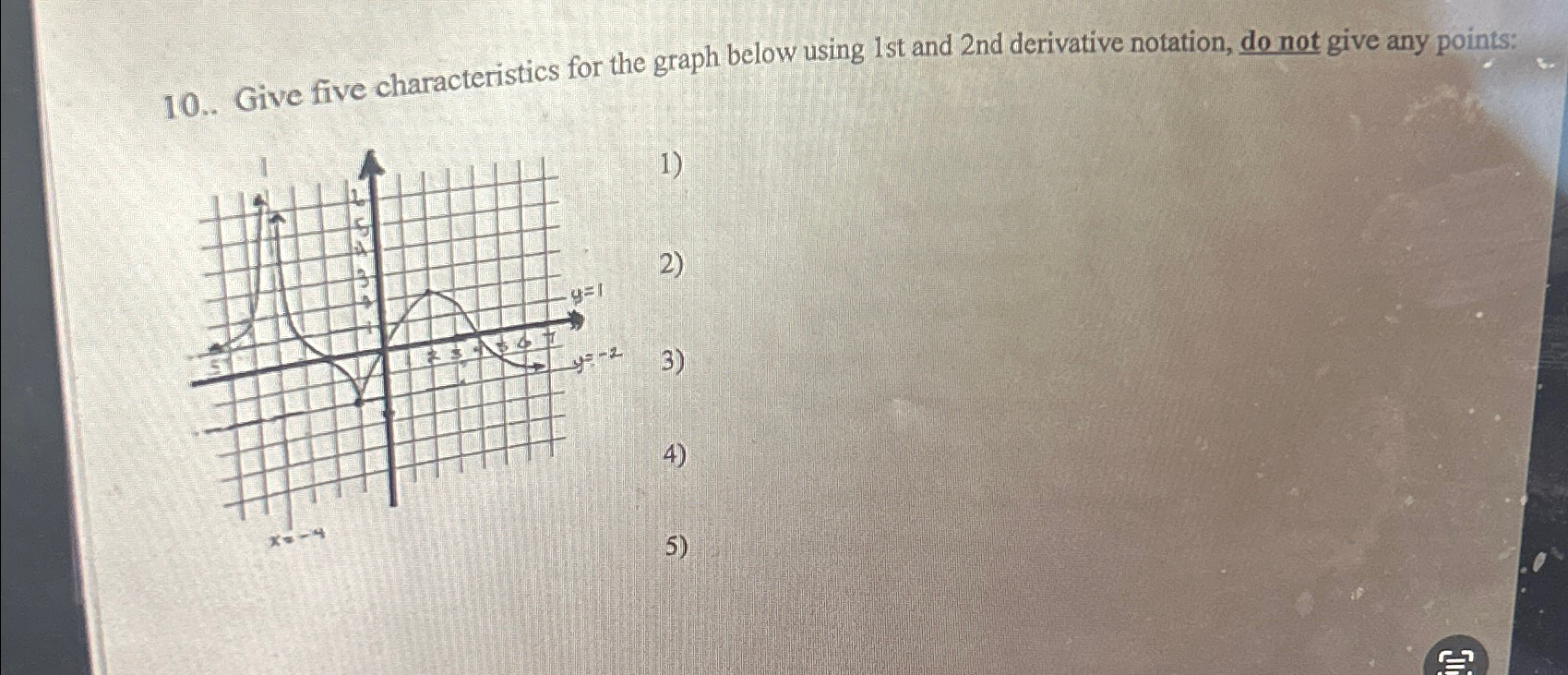 Solved Give five characteristics for the graph below using | Chegg.com