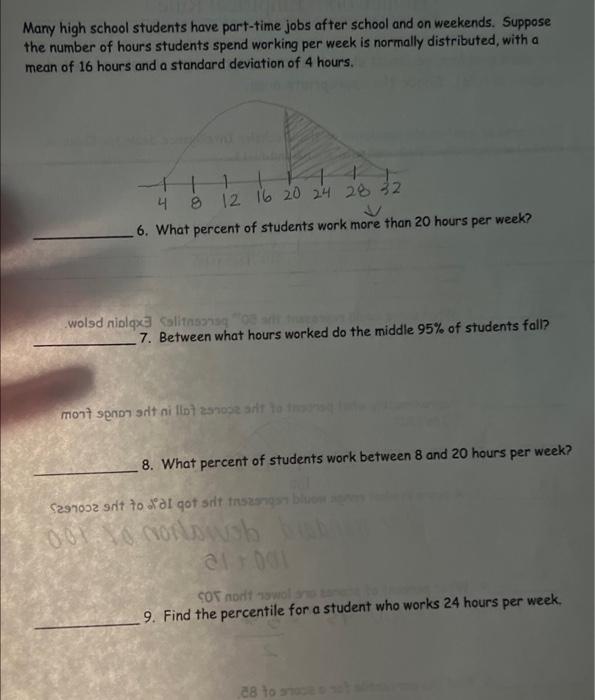 Solved For each problem, you must show the normal curve with | Chegg.com