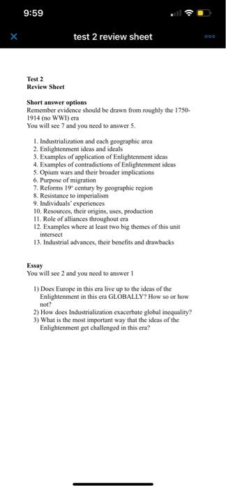 i just need a short answer from the first ones and | Chegg.com