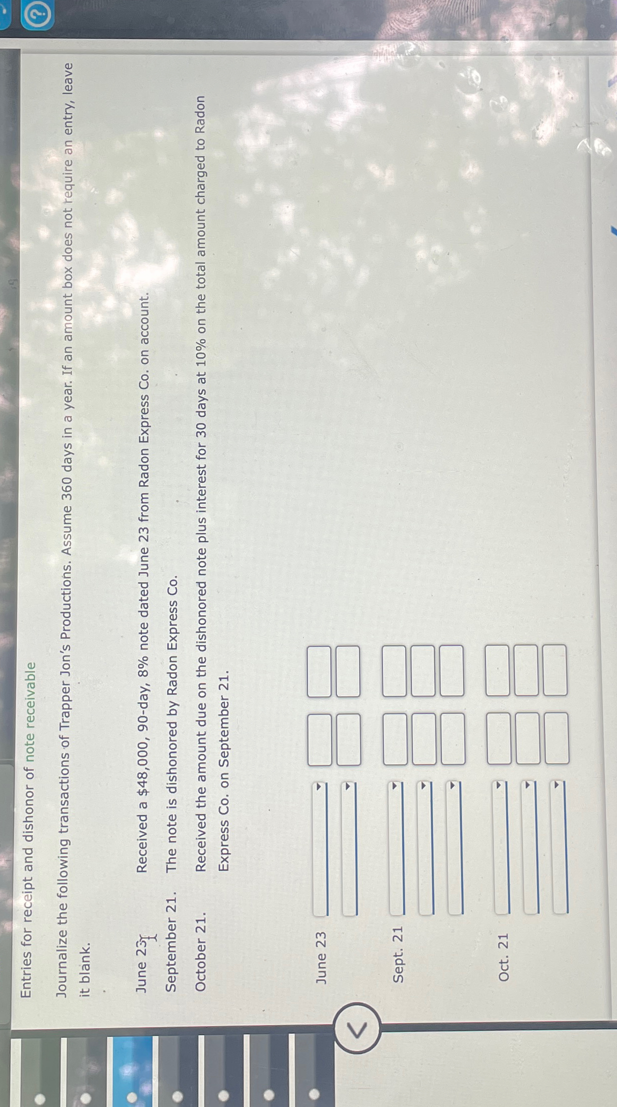 Solved Entries for receipt and dishonor of note | Chegg.com Solved Entries for receipt and dishonor of note | Chegg.com