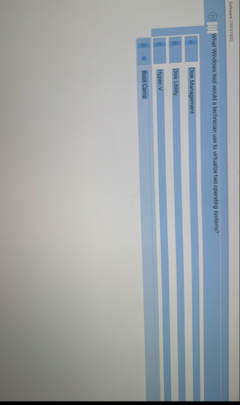 Solved Software (1101/1102)What Windows tool would a | Chegg.com