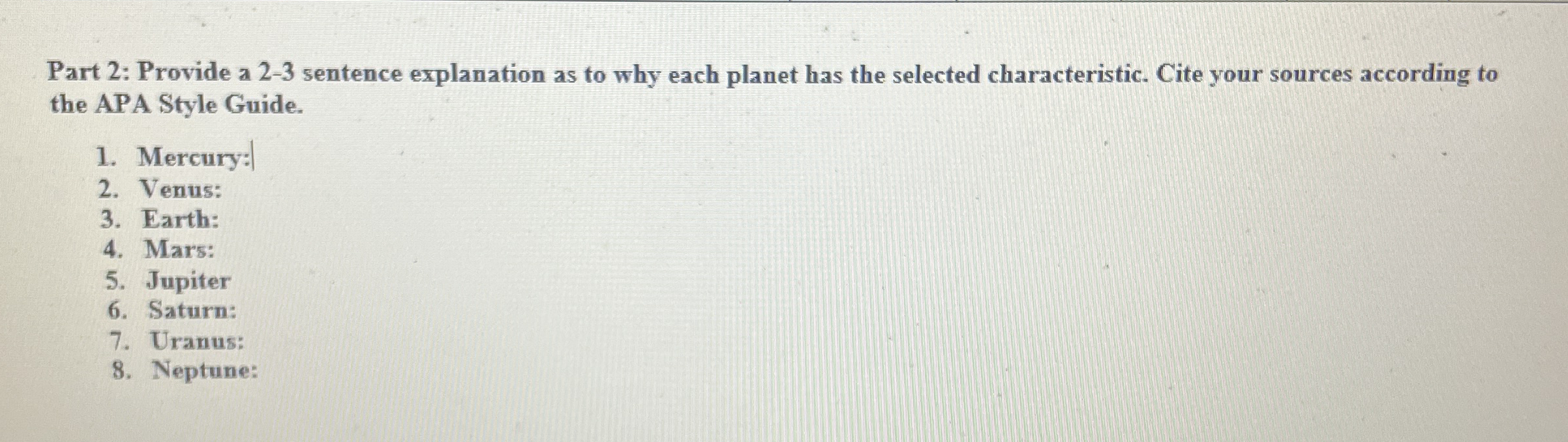 Solved Part 2: Provide a 2-3 ﻿sentence explanation as to why | Chegg.com