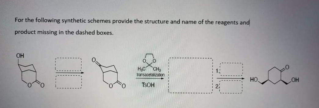 Solved For the following synthetic schemes provide the | Chegg.com
