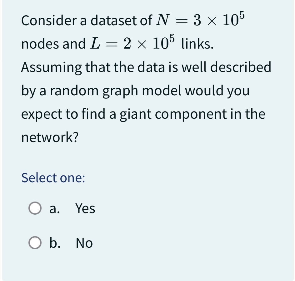 Solved Consider a dataset of N=3×105 ﻿nodes and L=2×105 | Chegg.com