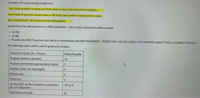 Solved Complete the programming assignment: Use Turtle | Chegg.com
