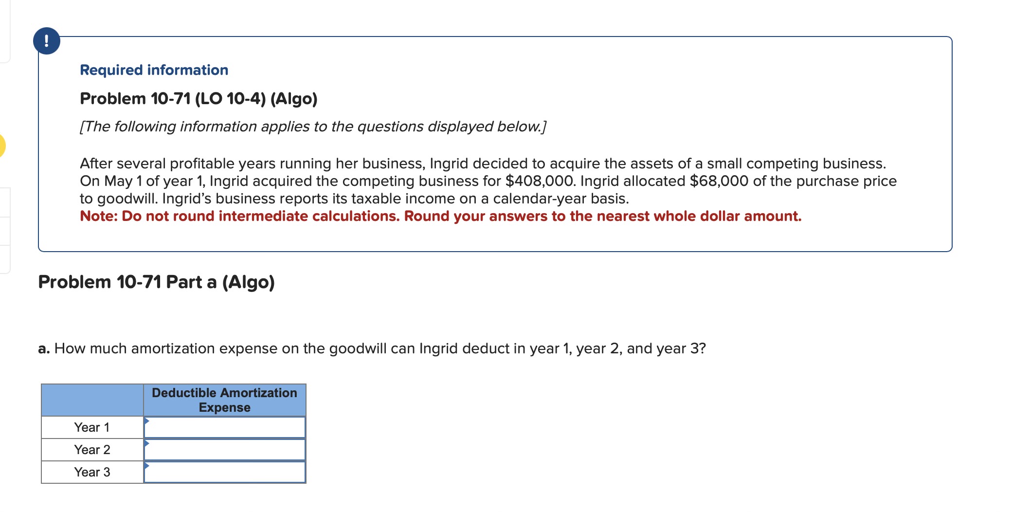 Solved Required informationProblem 10-67 (LO | Chegg.com