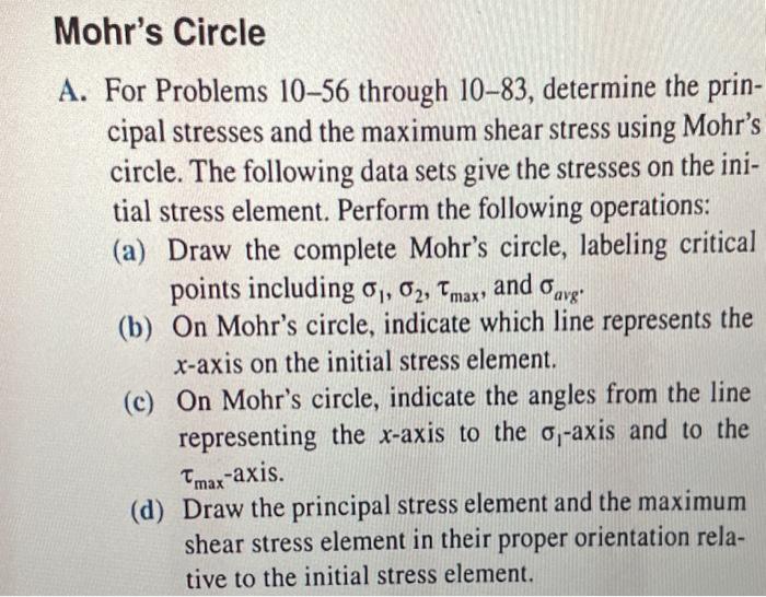 Solved A. For Problems 10-56 through 10-83, determine the | Chegg.com