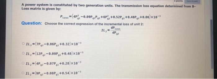 Solved A power system is constituted by two generation | Chegg.com