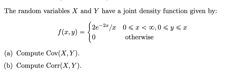 Solved The random variables x ﻿and Y ﻿have a joint density | Chegg.com