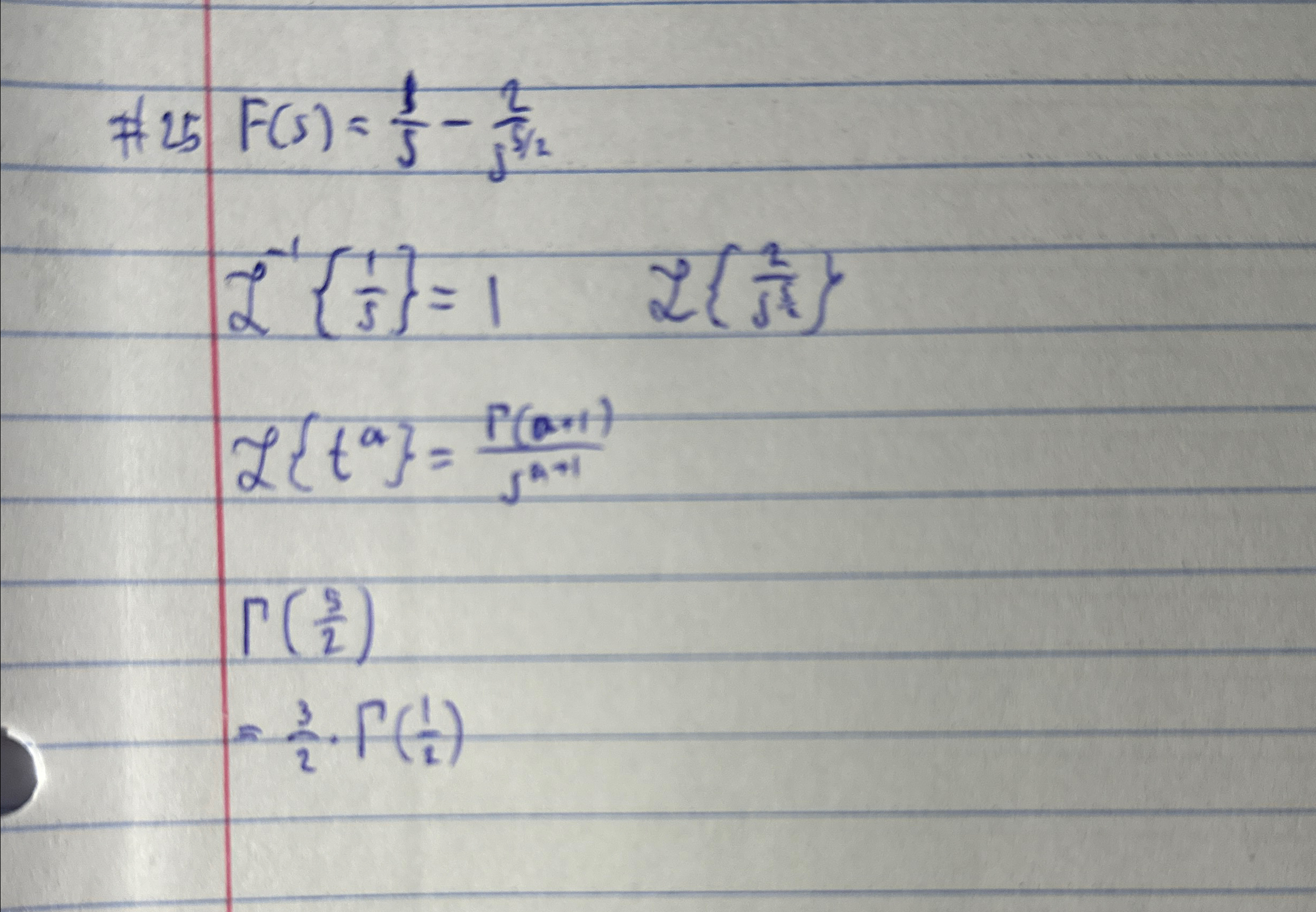 F(s)=1/s-2/s^(5/2)Im having difficulties | Chegg.com