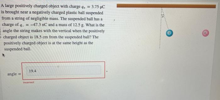 Solved A large positively charged object with charge | Chegg.com