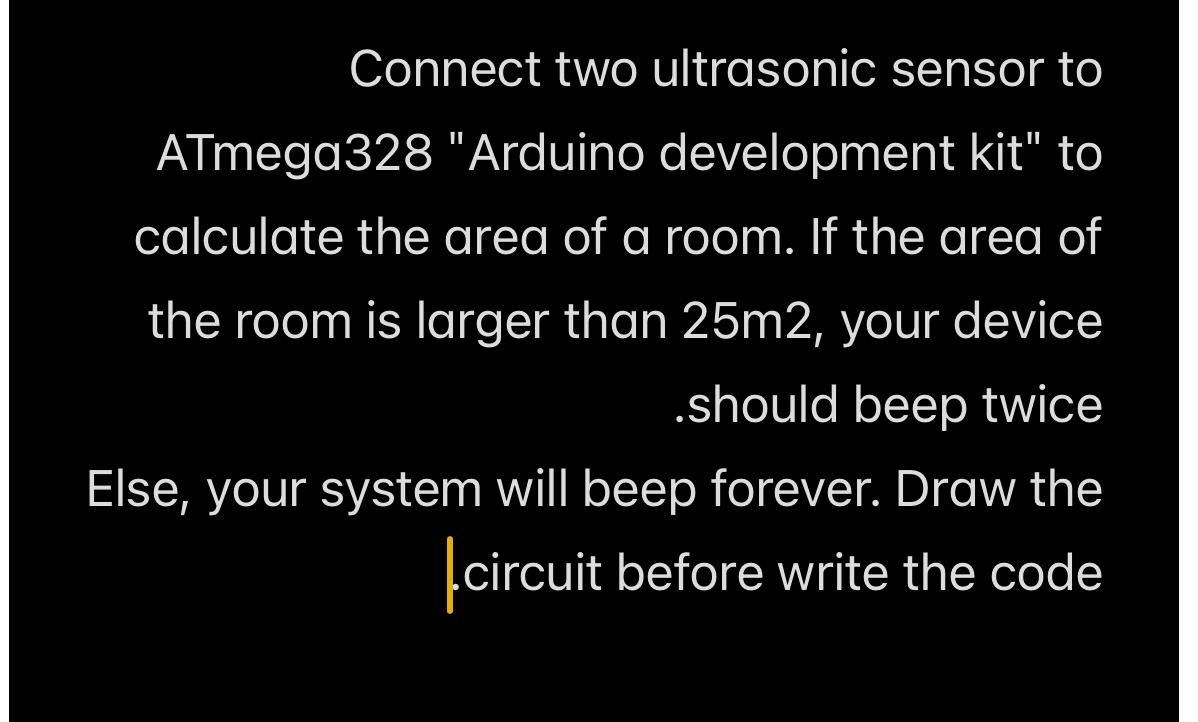 Solved Connect two ultrasonic sensor to ATmega328 ﻿"Arduino | Chegg.com