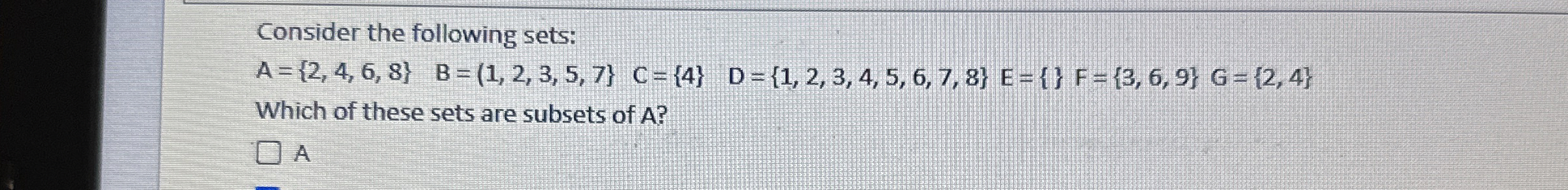 Solved Consider the following | Chegg.com